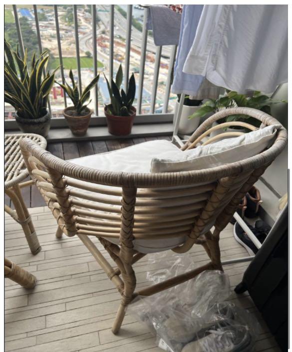 IKEA Buskbo Rattan Armchair, Furniture & Home Living, Furniture, Chairs ...