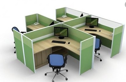 L type partition cubicle / office partition, Furniture & Home Living ...