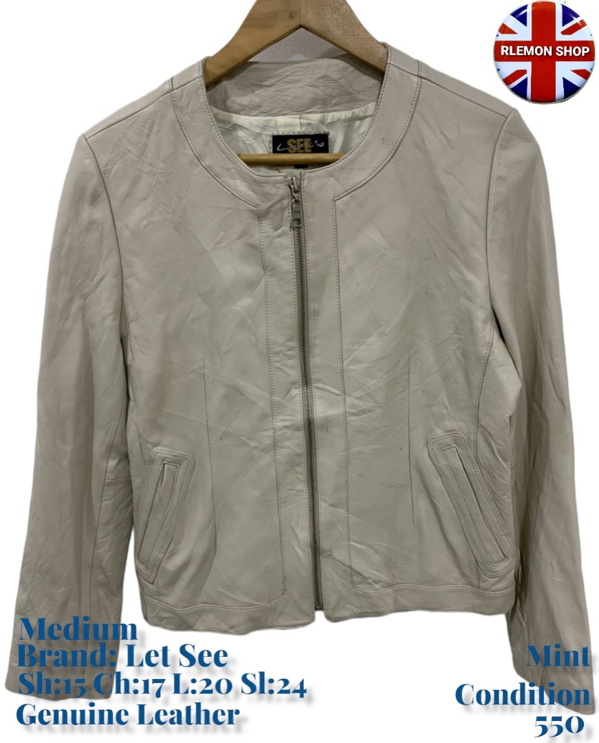 LET SEE Genuine Leather Jacket, Women's Fashion, Coats, Jackets and ...