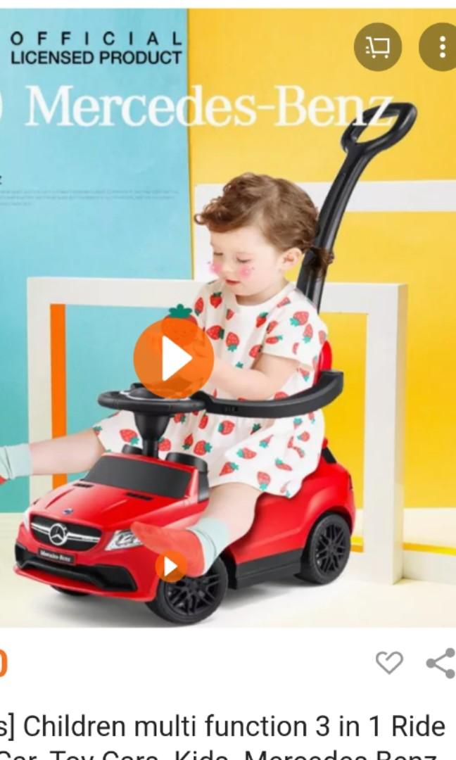 Mercedes toddler 3 in 1 push car with handle, Babies & Kids, Infant ...