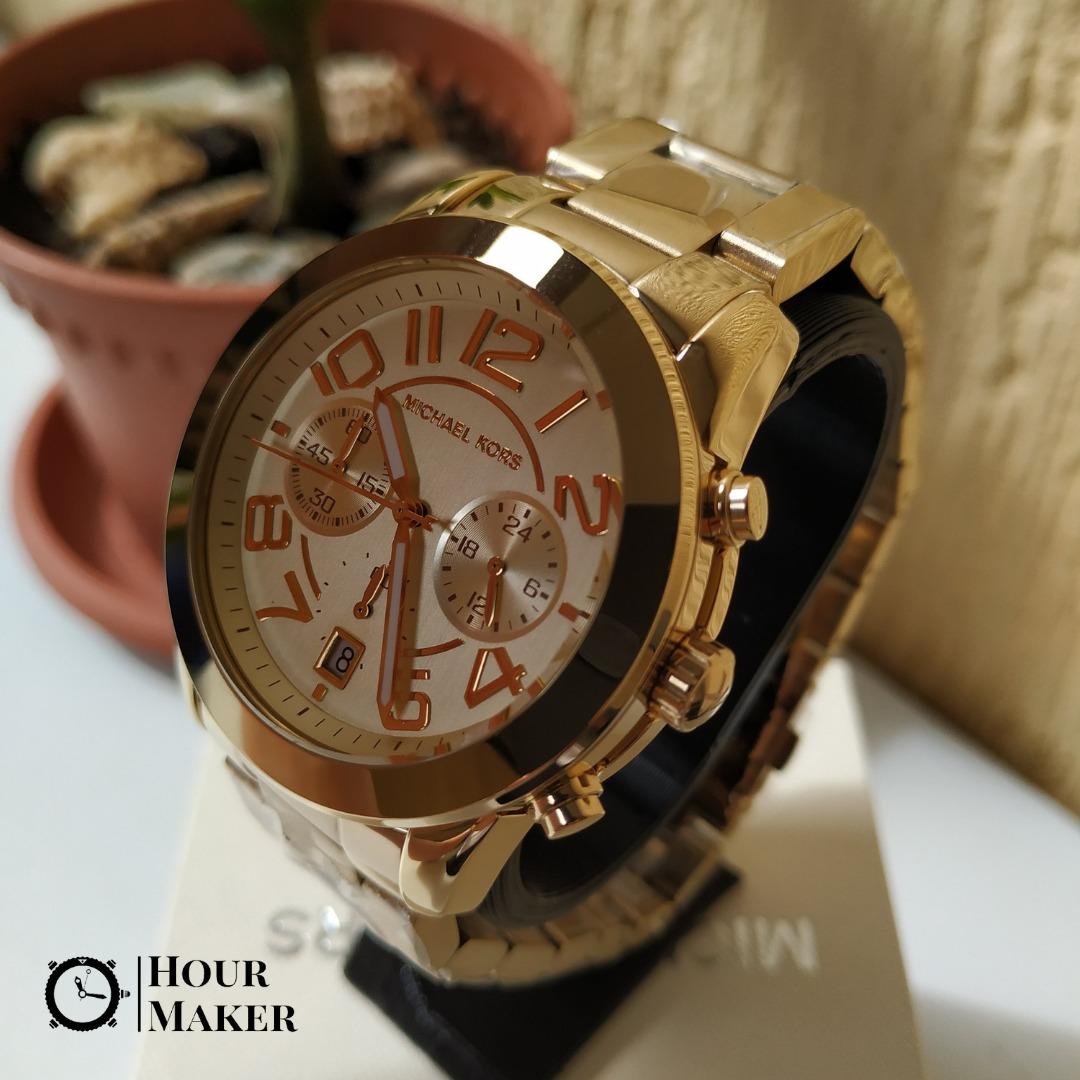 MICHAEL KORS MK5726 Mercer Chronograph Champagne Dial Ladies Watch ...
