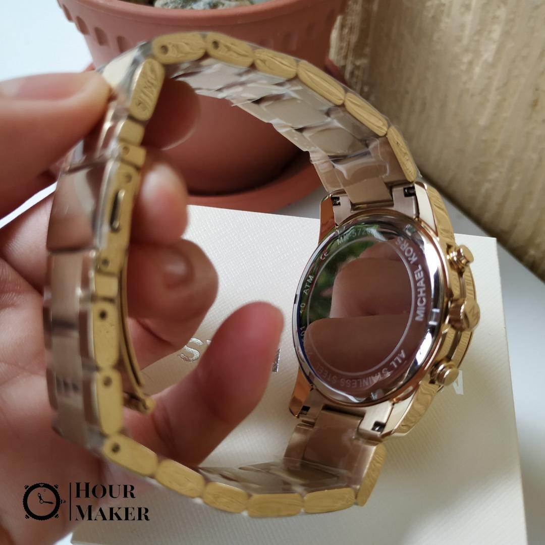 MICHAEL KORS MK5726 Mercer Chronograph Champagne Dial Ladies Watch ...
