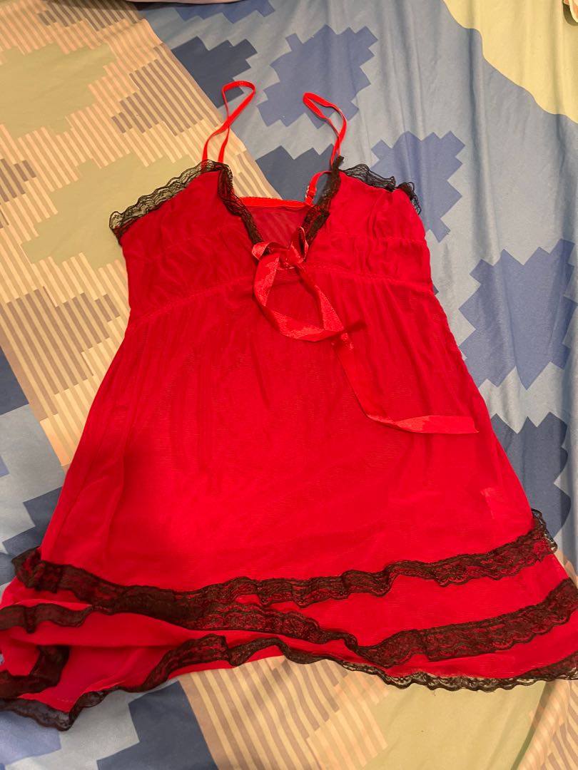 Nighties Red, Women's Fashion, Undergarments & Loungewear on Carousell