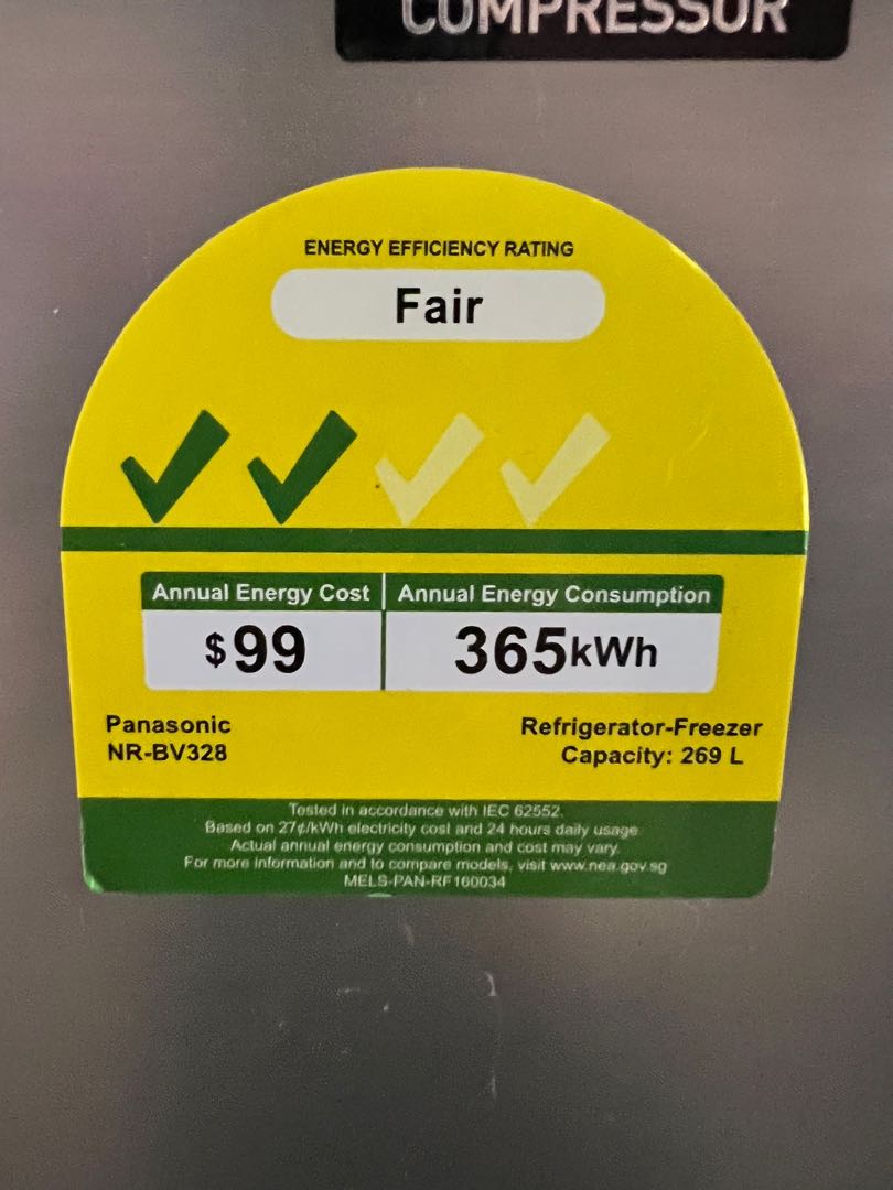 Panasonic Econavi Inverter refrigerator NR-BV328, TV & Home Appliances ...