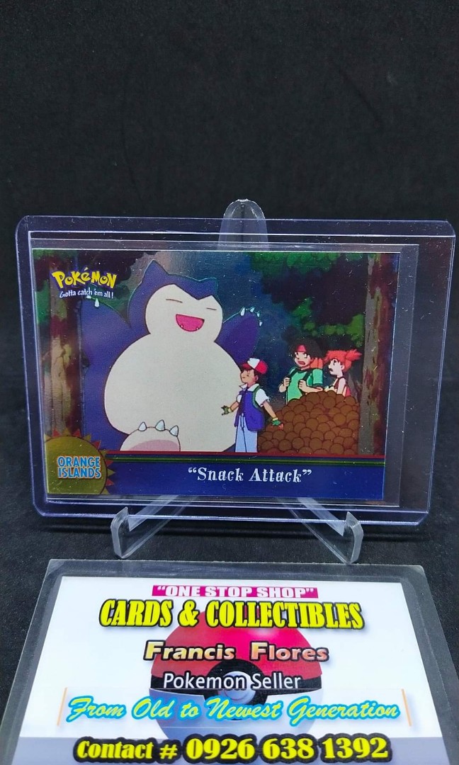 Pokemon Card - "SNACK ATTACK" - ASH, MISTY, SNORLAX (TOPPS (BLUE) FOIL ...