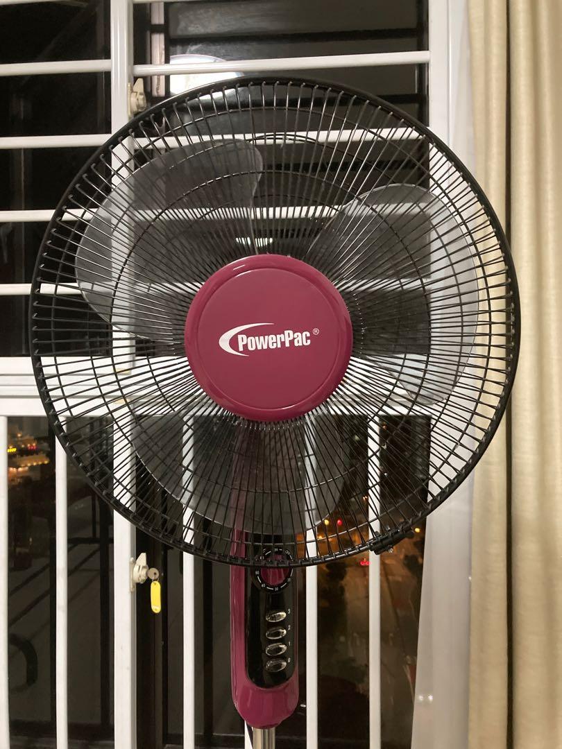 PowerPac 16” Electric Stand Fan with Timer, Furniture & Home Living ...
