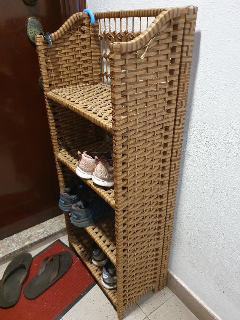 Rattan Shoe Rack, Furniture & Home Living, Furniture, Shelves, Cabinets ...