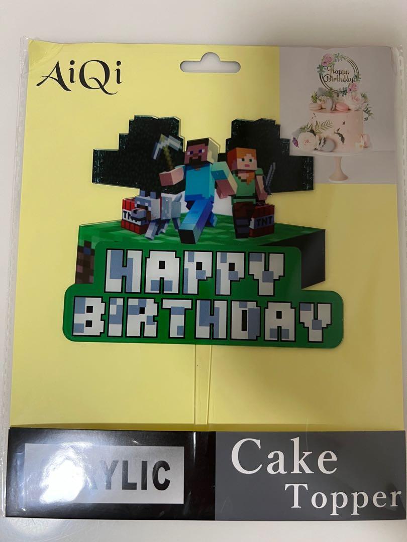 [Ready Stock] New Design Minecraft theme (Design 4) Happy Birthday ...
