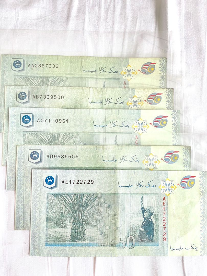 Rm50 50 ringgit 50th anniversary merdeka 11th series, Hobbies & Toys ...