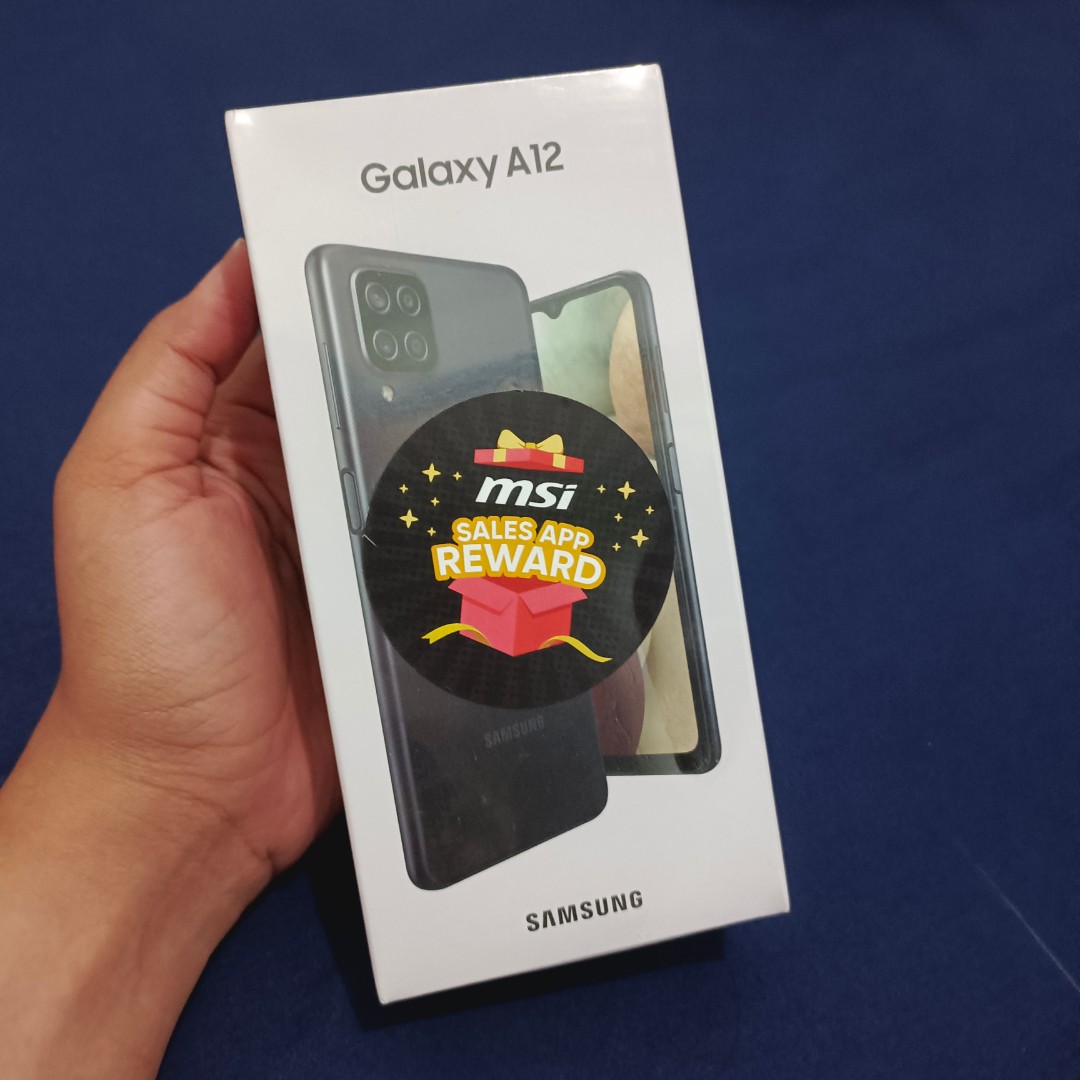 SAMSUNG GALAXY A12 BLACK 100% ORIGINAL RESMI, Telepon Seluler & Tablet ...