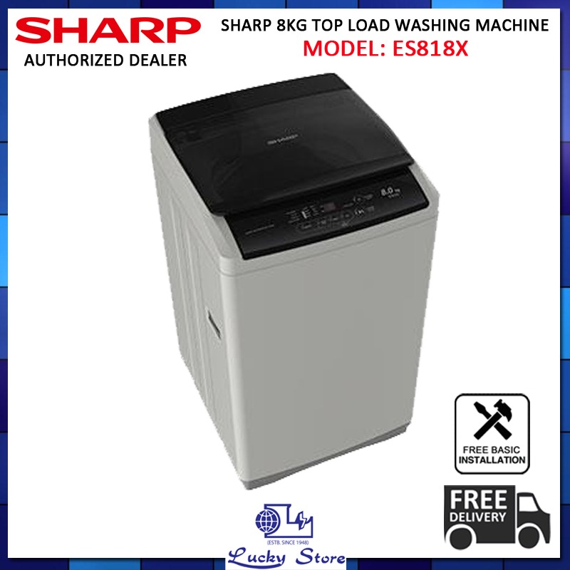 SHARP ES818X 8KG TOP LOAD WASHING MACHINE, FULL AOTOMATIC, 3 TICKS ...