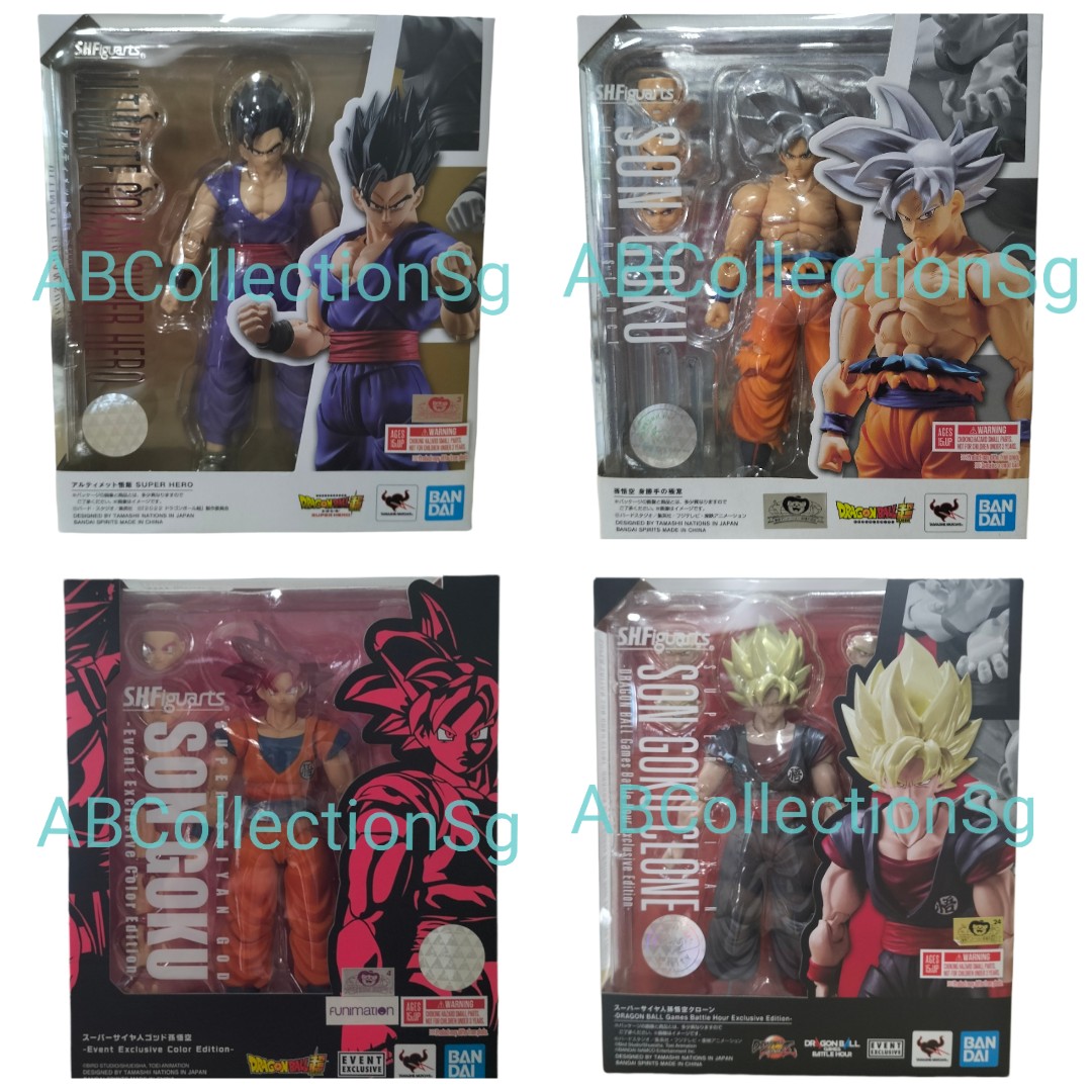 ShFiguarts SHF Dragonball Gohan Super Hero, UI Goku, SSG Goku, SS Goku ...
