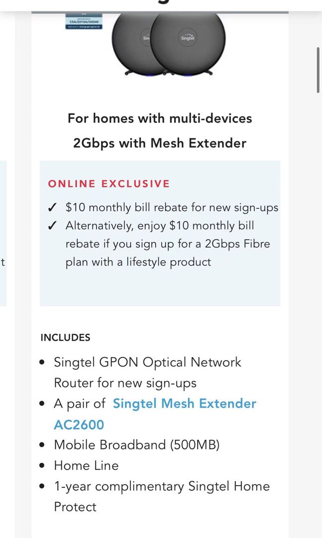 Singtel Monthly Fibre Broadband Plan Transfer 2Gbps, Computers & Tech ...