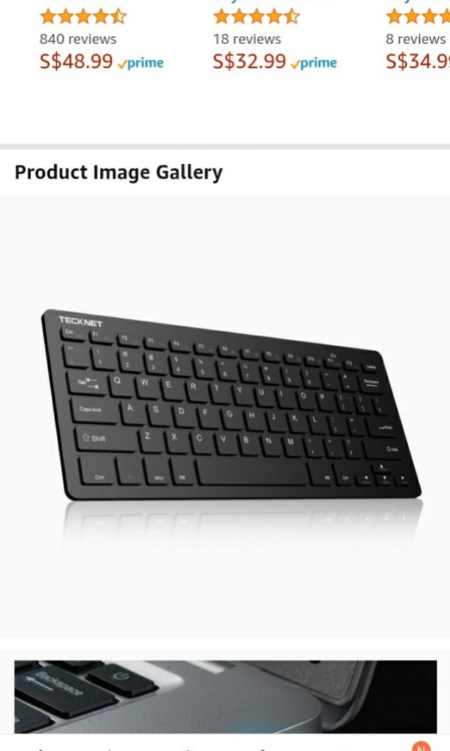 TECKNET Wireless Keyboard, 2.4G Portable Mini Computer Keyboard, Quiet ...