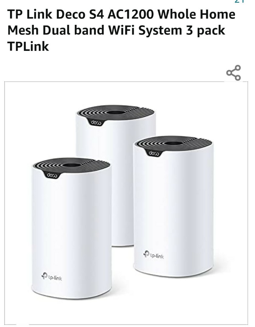 TP Link Deco AC 1200 Dual Band Wifi Mesh (3 pack), Computers & Tech ...