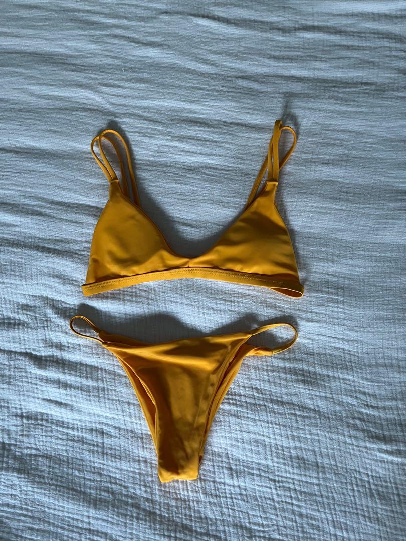 Yellow Bikini, Women's Fashion, Swimwear, Bikinis & Swimsuits on Carousell