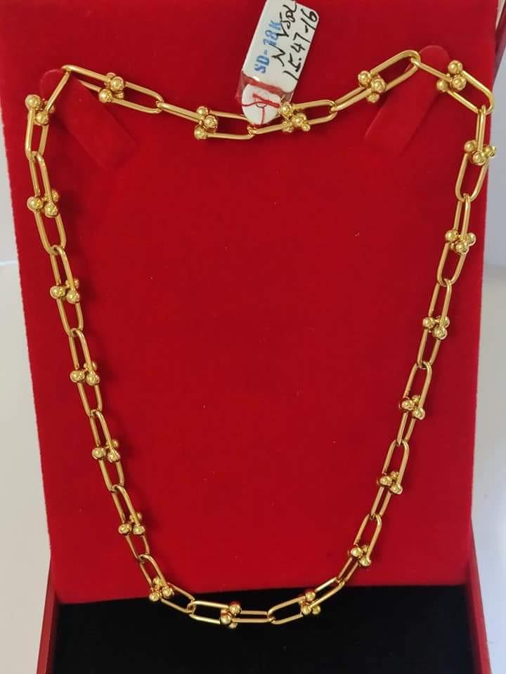 18K Saudi Gold hardware necklace, Women's Fashion, Jewelry & Organizers ...