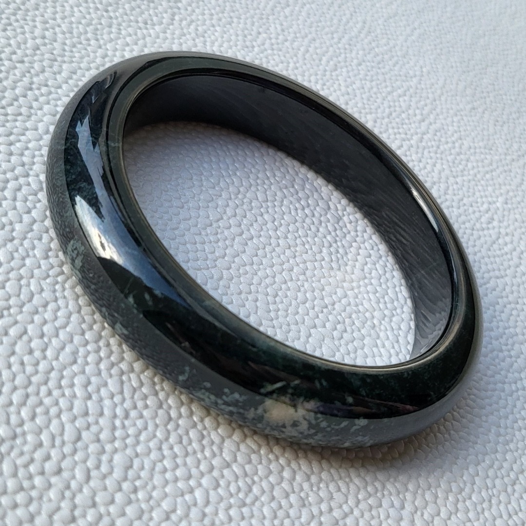 60mm Certified Type A Jadeite Bangle Dandelion Flower Starry Night ...