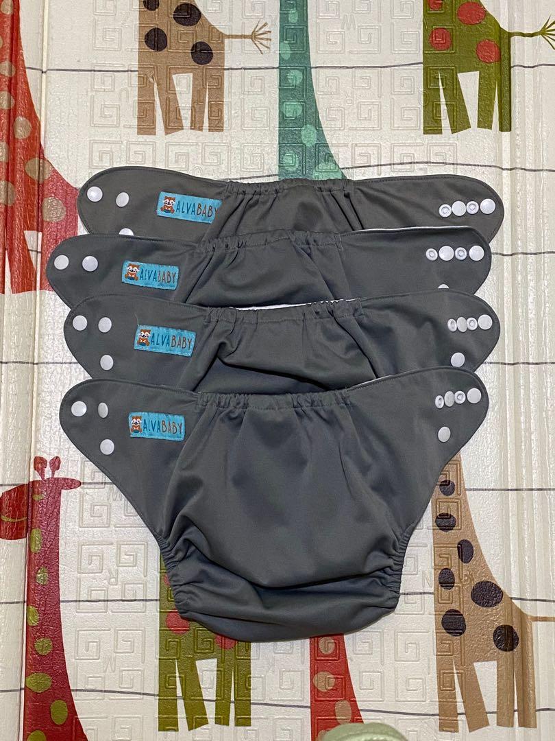 Alva Baby Cloth Diapers (Gray), Babies & Kids, Babies & Kids Fashion on ...