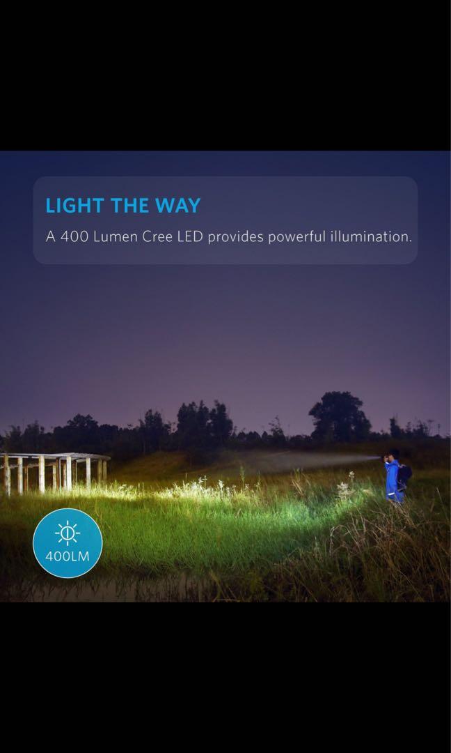 Anker Bolder LC40 LED Flashlight, 400 Lumens IP65 Water Resistant ...