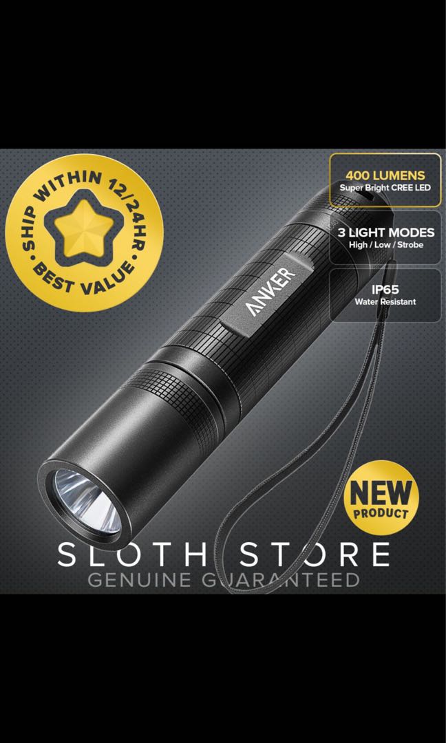 Anker Bolder LC40 LED Flashlight, 400 Lumens IP65 Water Resistant ...