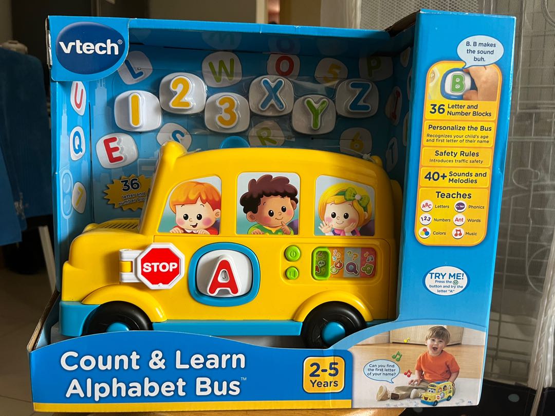 Count and Learn Alphabet Bus, 兒童＆孕婦用品, 嬰兒玩具 - Carousell