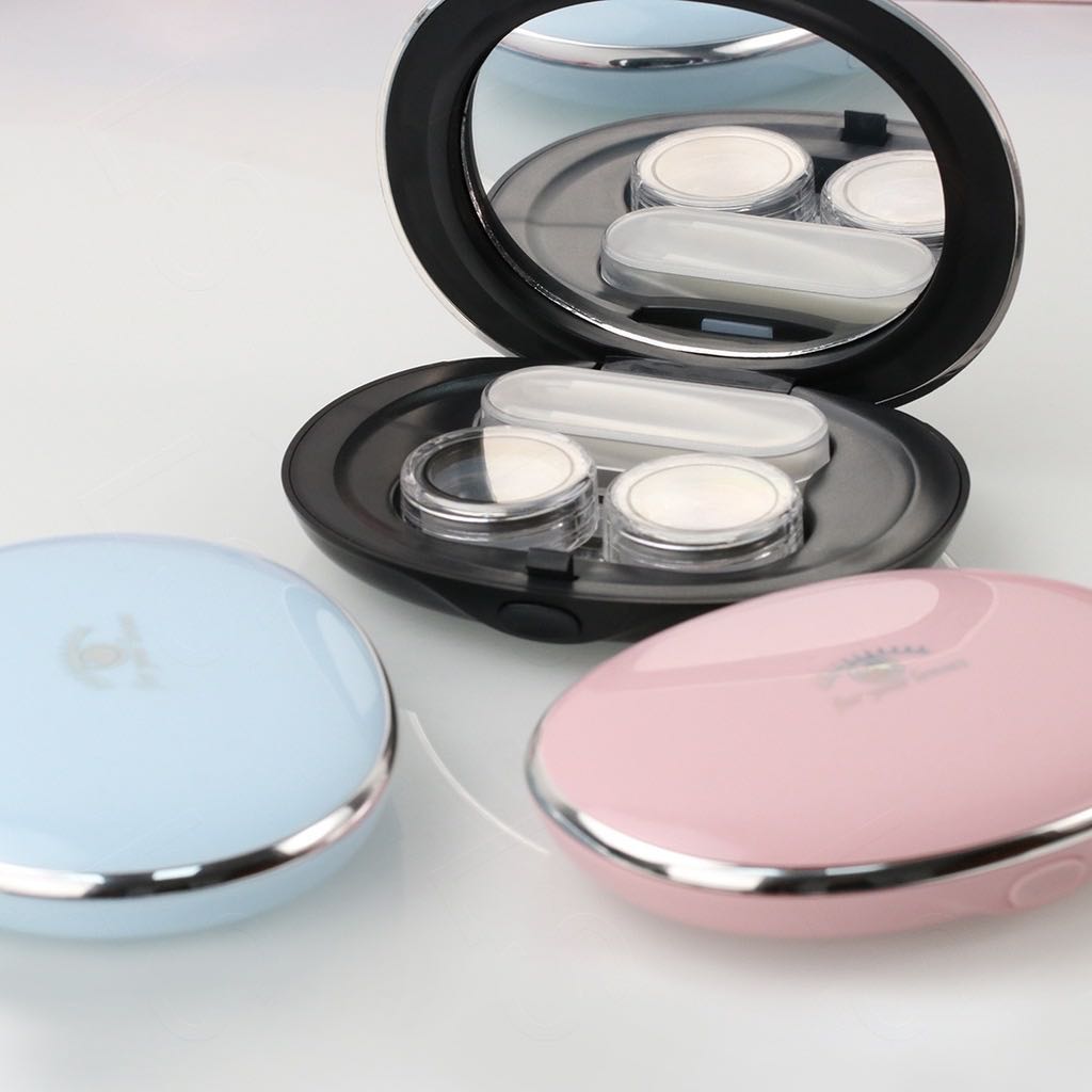 Fashion Contact Lens Case With Mirror Square Storage Box Travel Kit ...