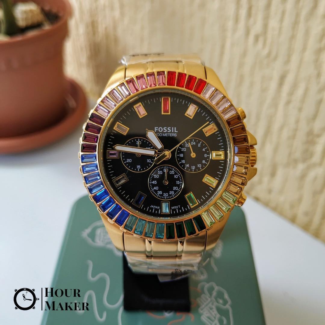 Fossil Garrett Chronograph Gold-Tone Stainless-Steel Watch, Men's ...