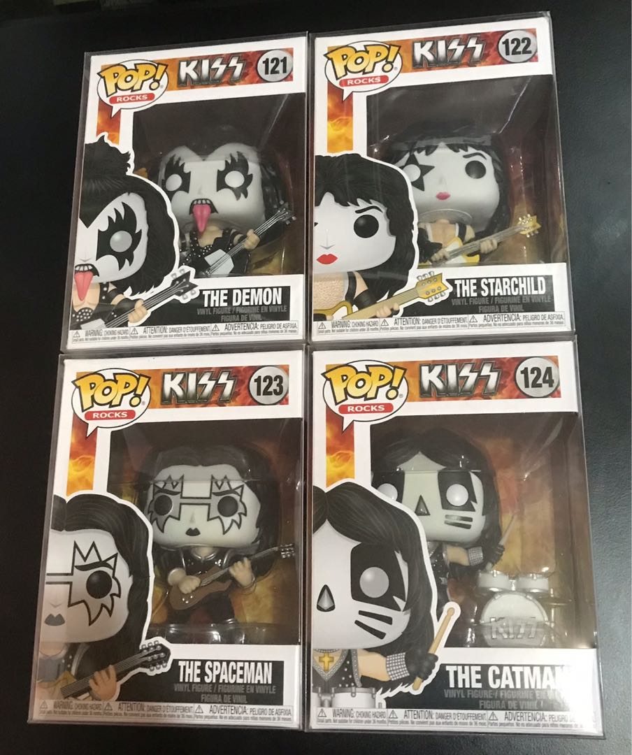 Funko Pop Kiss Set Demon Starchild Spaceman Catman Music Rocks Set ...