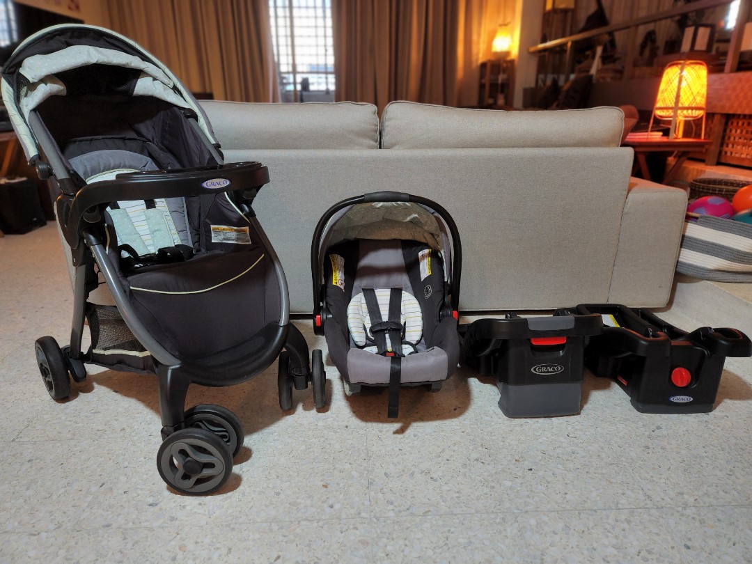 Graco Fastaction Travel System (with 2 car bases), Babies & Kids, Going ...