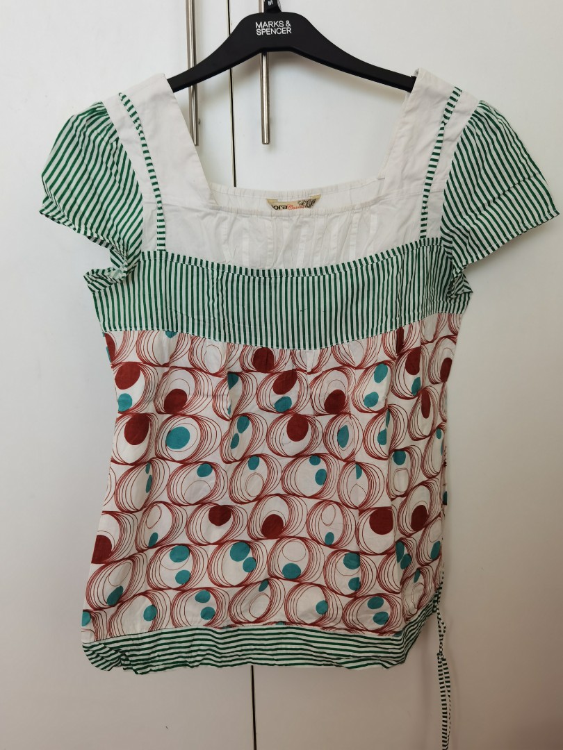 Iora blouse size larger, Women's Fashion, Tops, Blouses on Carousell