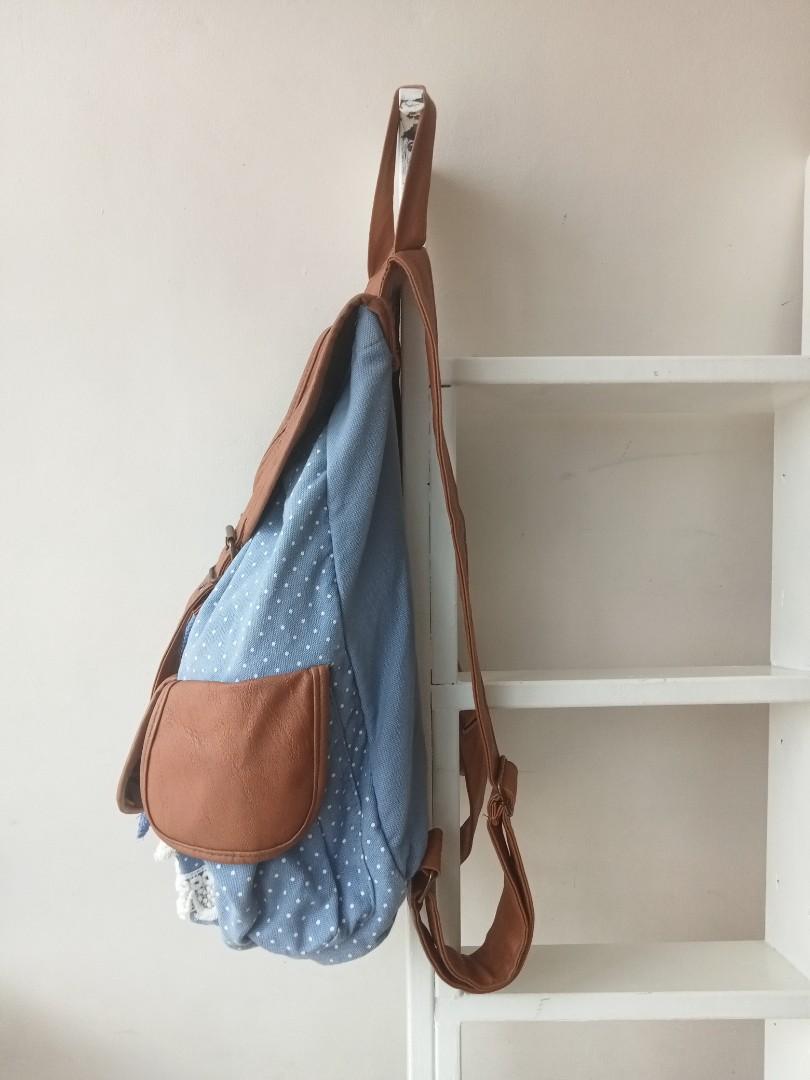Japan Aesthetic Blue Backpack, Women's Fashion, Bags & Wallets ...