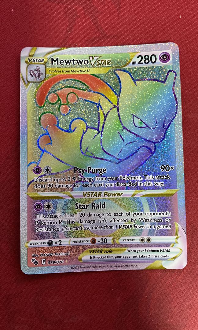 Mewtwo Vstar Rainbow Rare Pokemon Card, Hobbies & Toys, Toys & Games on ...
