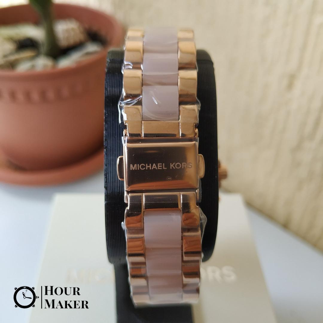 MICHAEL KORS MK6066 Bradshaw Mini Chronograph Rose Dial Ladies Watch ...