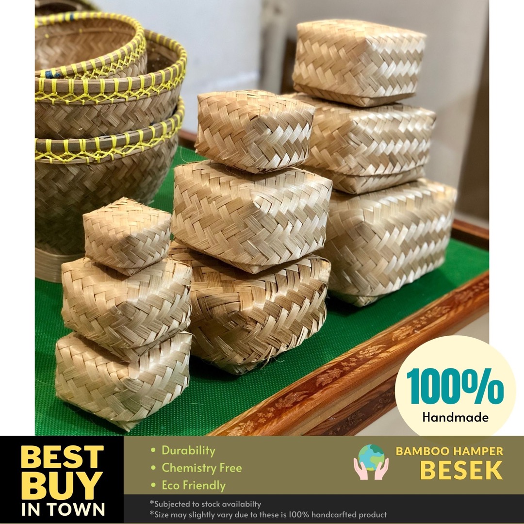 MUST BUY! Bamboo Basket with Lid BESEK in Variant Size for DIY ...