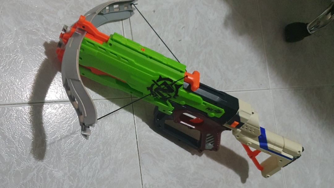 NERF gun Crossfire blaster mod, Hobbies & Toys, Toys & Games on Carousell