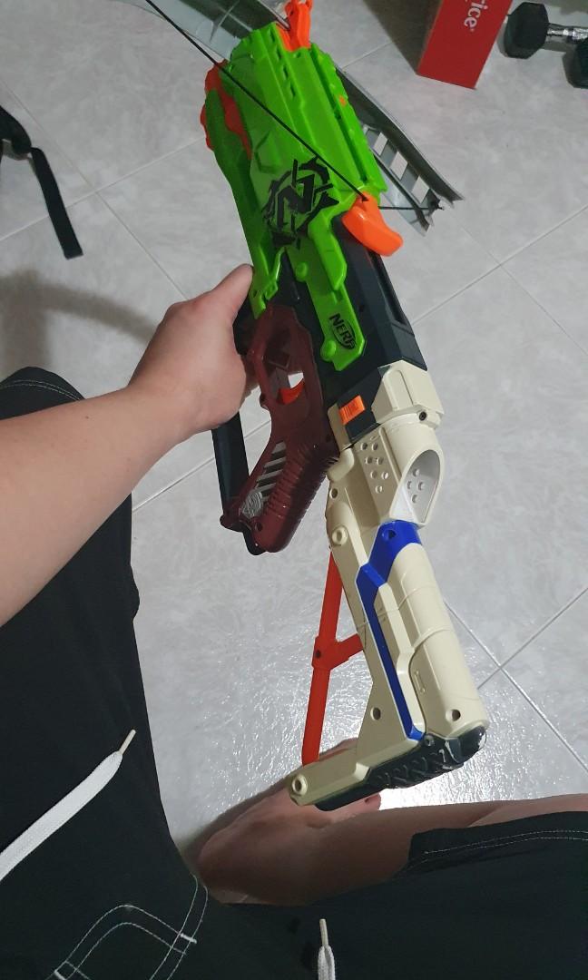 NERF gun Crossfire blaster mod, Hobbies & Toys, Toys & Games on Carousell