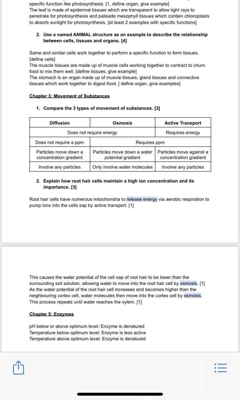 example biology essays