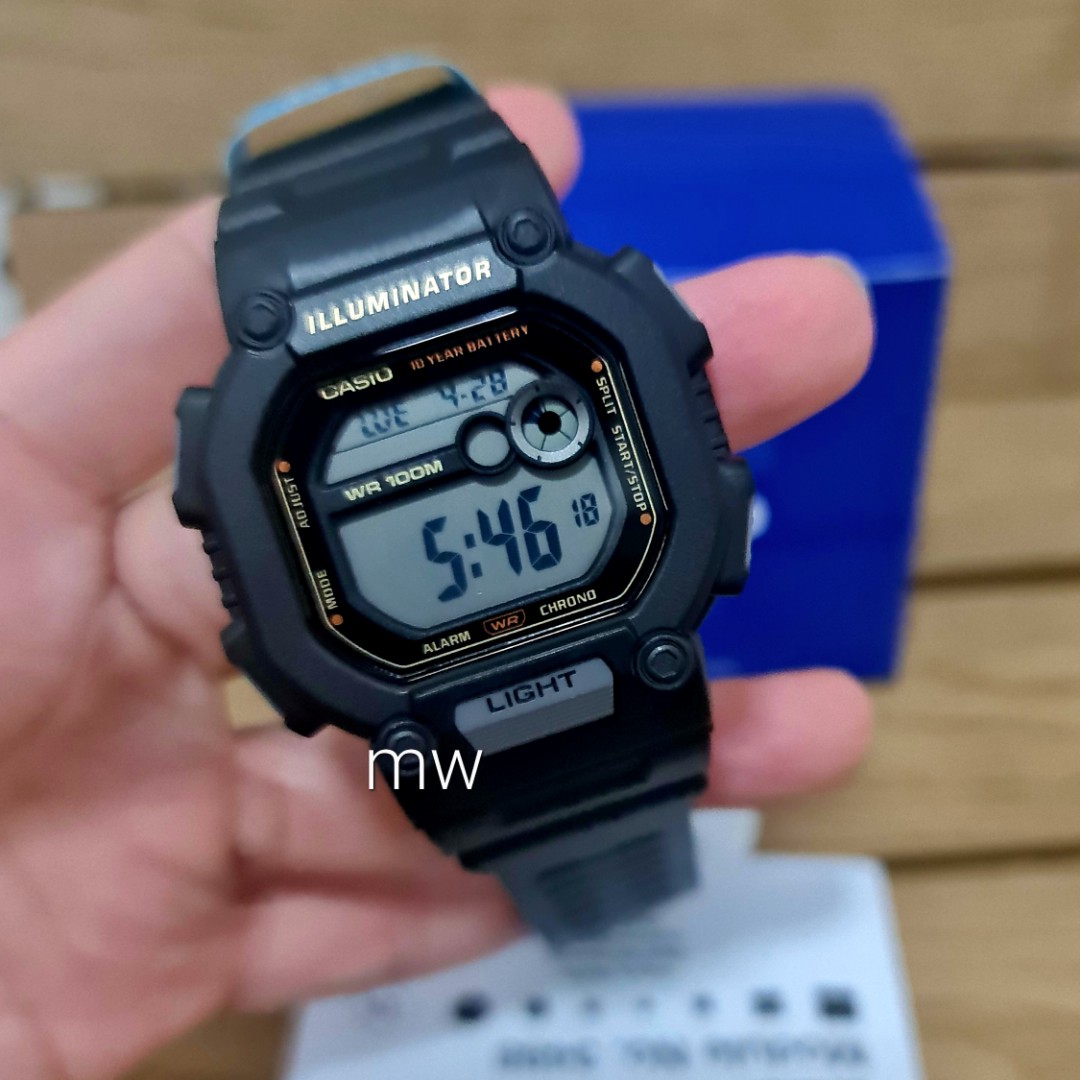 Original Casio extra long strap 10 years battery 100m men's watch brand new w-737hx, Men's ...