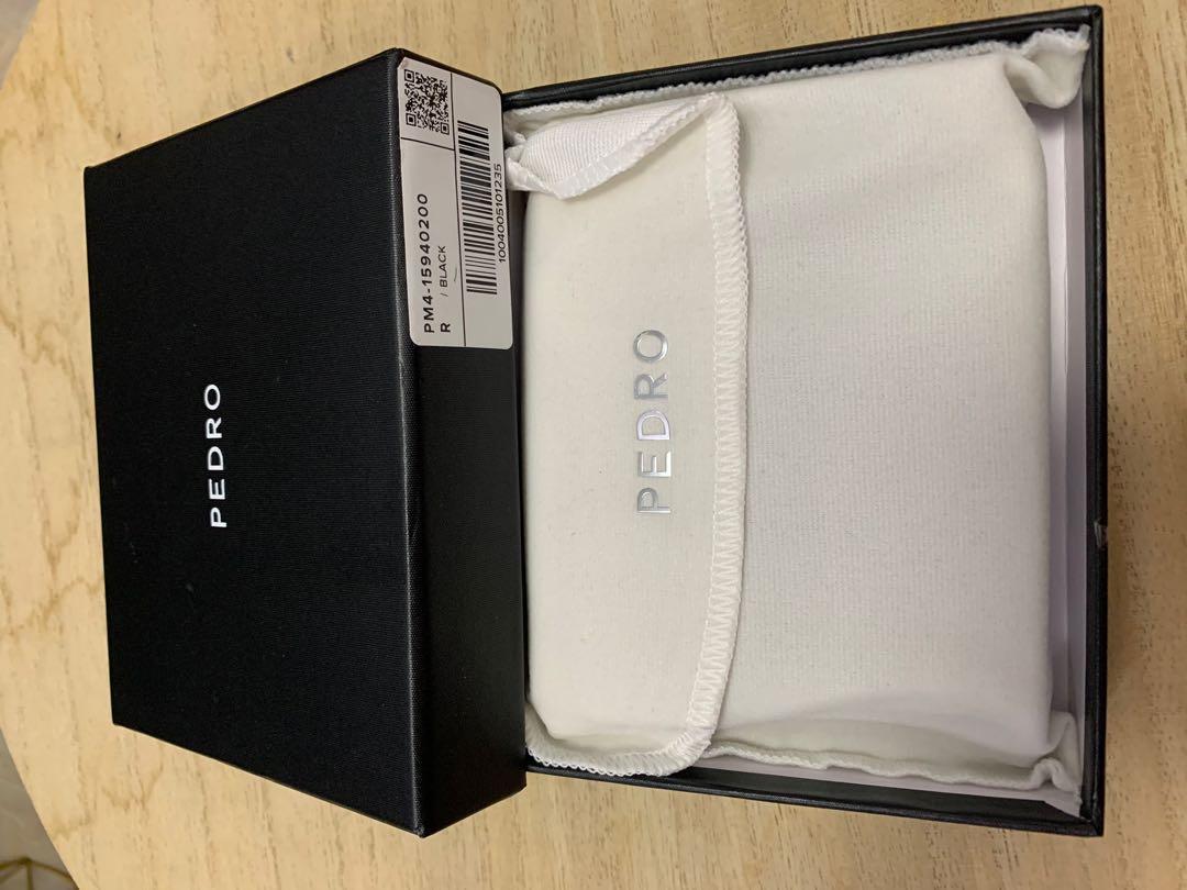 Pedro Textured Bifold Leather Wallet with Flip Black BNIB, Men's ...