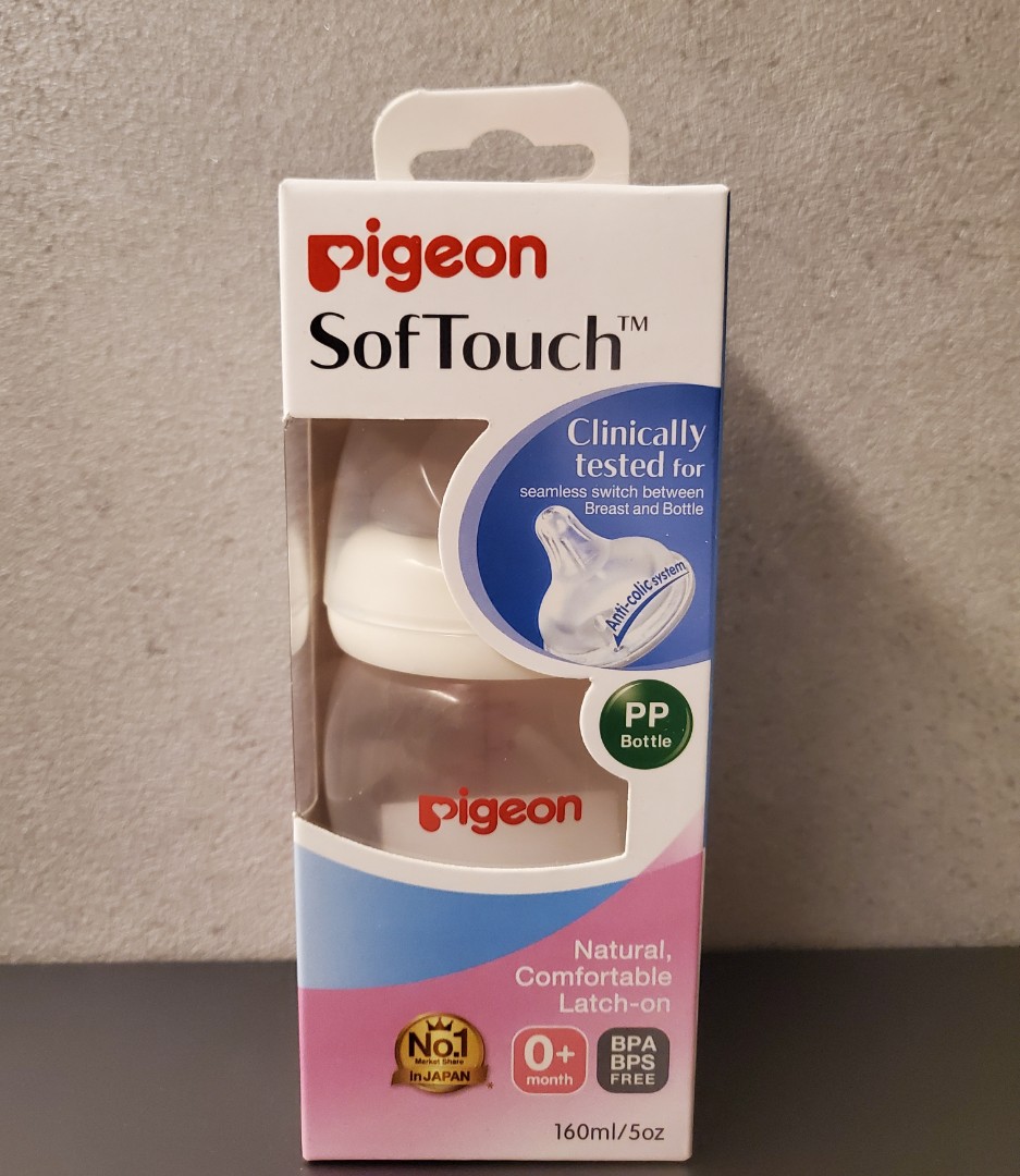 Pigeon soft touch milk bottle ( 160ml), Babies & Kids, Nursing & Feeding, Breastfeeding & Bottle ...