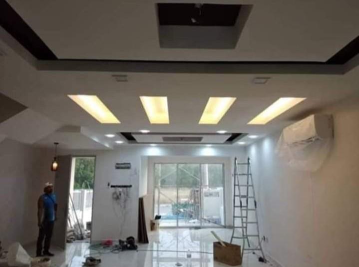 Plaster siling cat rumah pasang lampu, Services, Home Services, Home ...