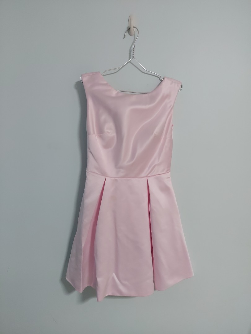 Satin pink structured prom evening dress, Women's Fashion, Dresses ...