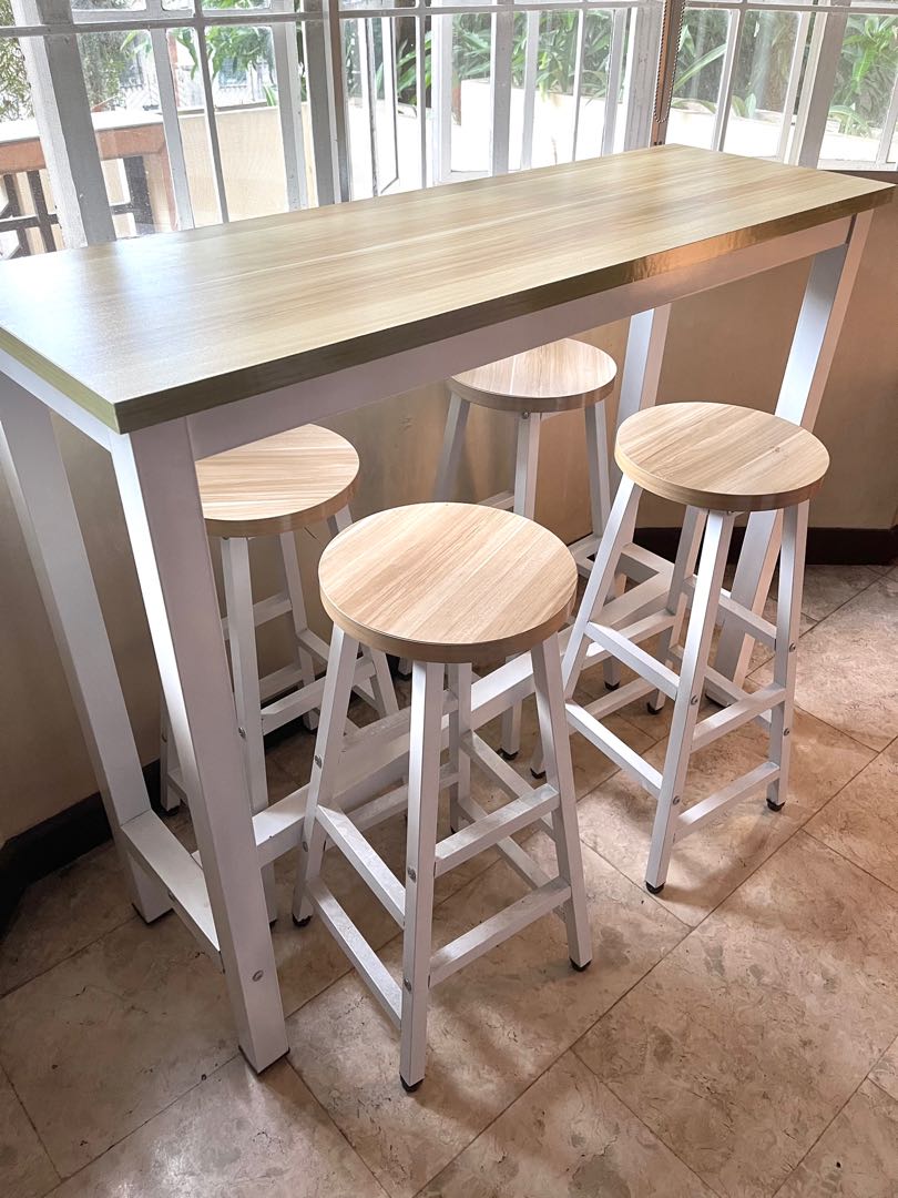 Scandinavian Table and Bar Stool, Furniture & Home Living, Furniture ...