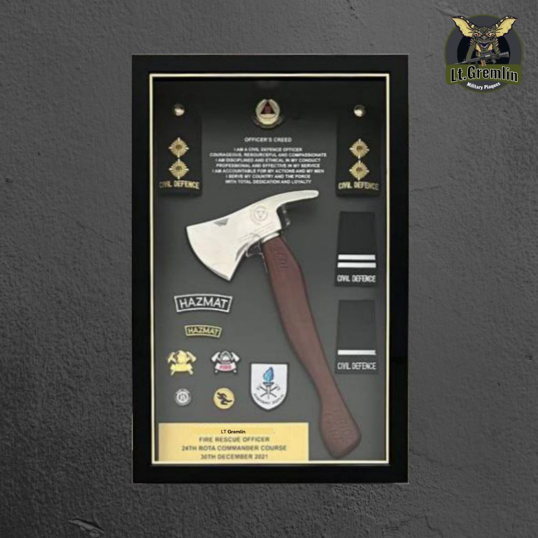 SCDF Fire Fighter Officer Axe Case - Firemen medal display, Hobbies ...