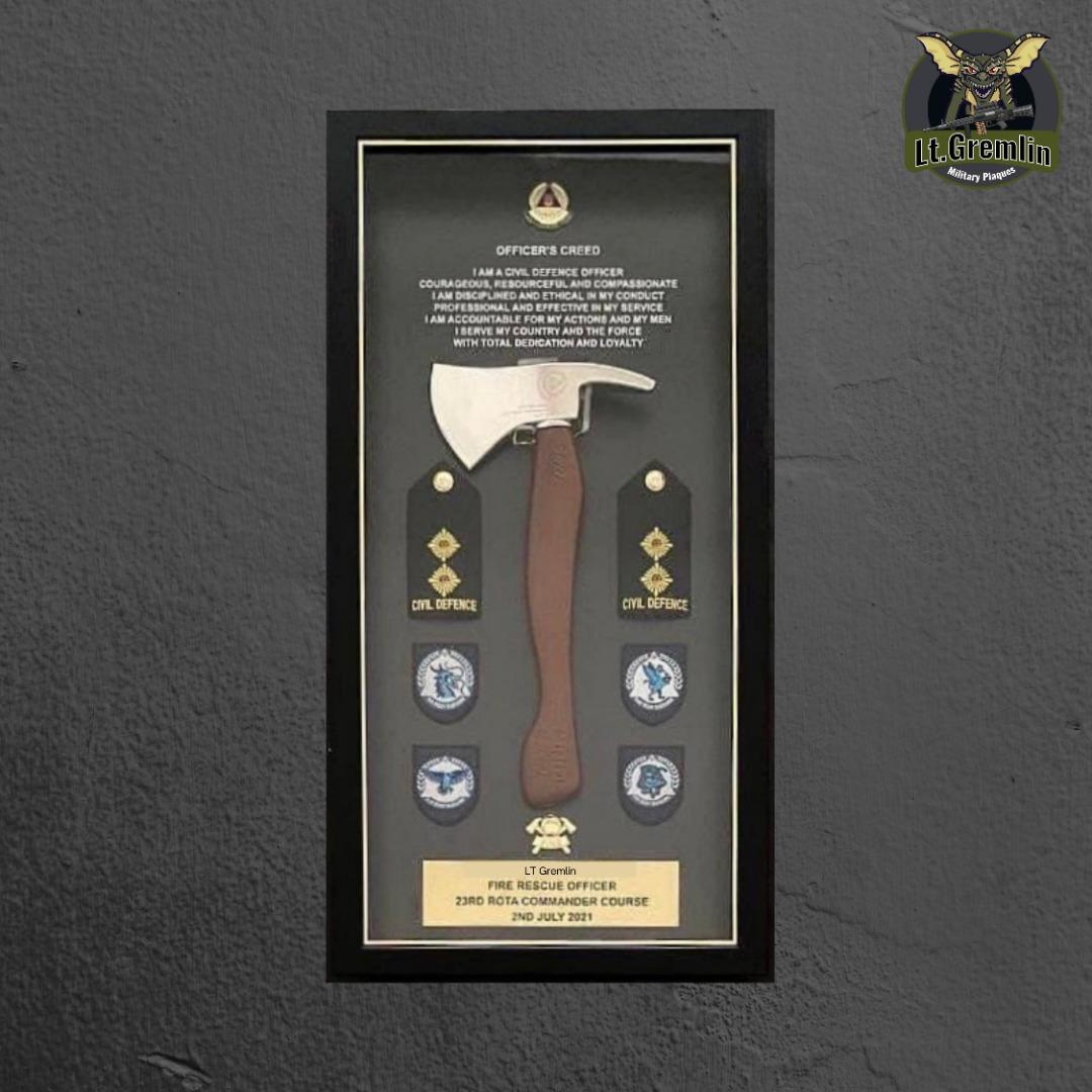 SCDF Fire Fighter Officer Axe Case - Firemen medal display, Hobbies ...