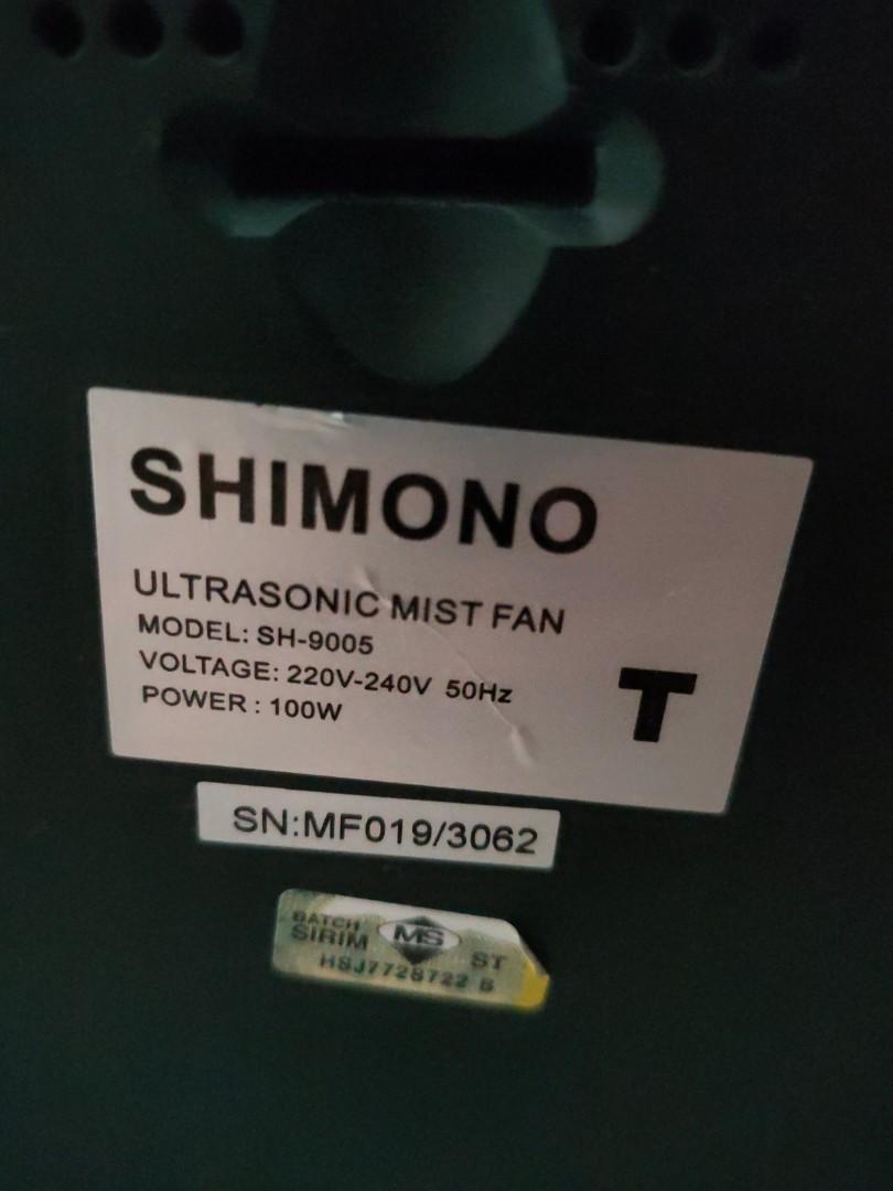 SHIMONO ultrasonic Mist Fan, Furniture & Home Living, Lighting & Fans ...