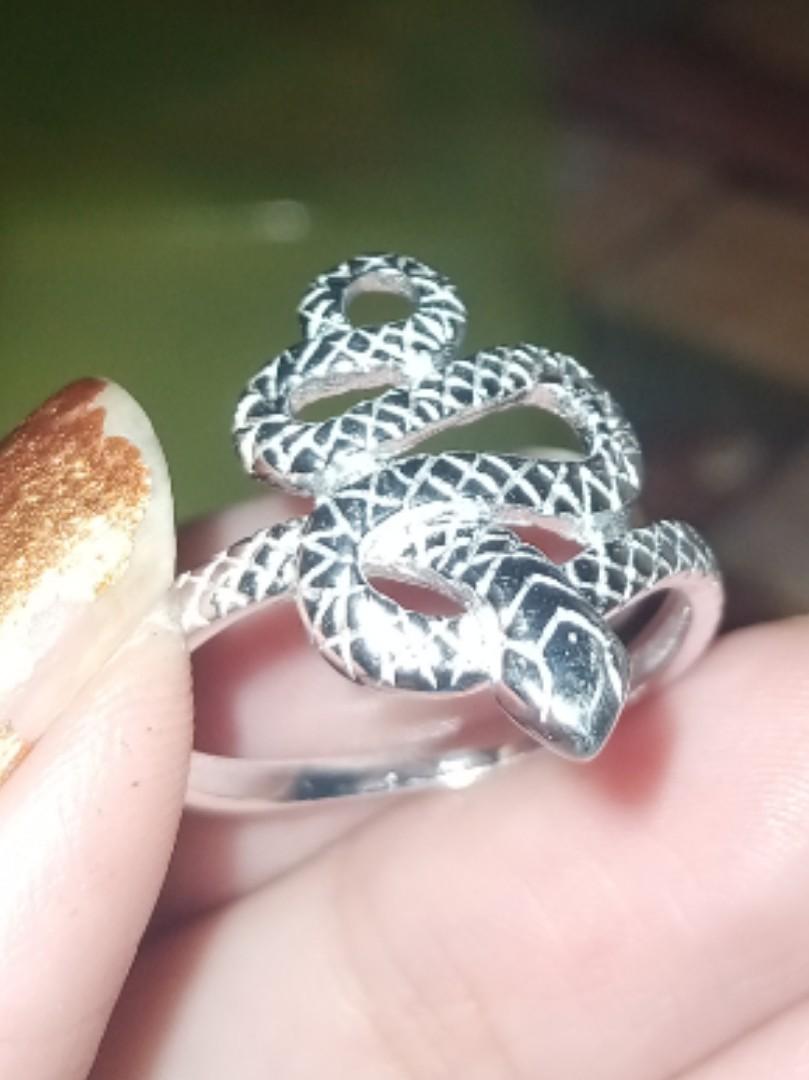Snake ring original silver, Women's Fashion, Jewelry & Organizers ...