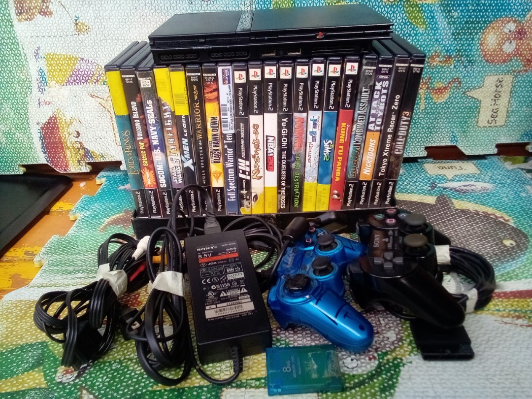 Sony PS2 PlayStation 2 slim black complete package, Video Gaming, Video ...