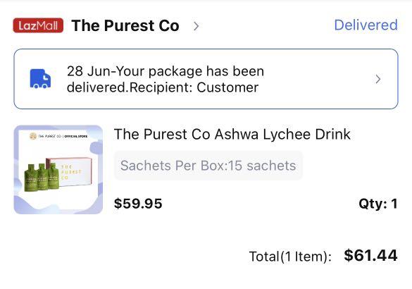 Fast Deal: The Purest Co Ashwa Lychee Drink (Ashwagandha), Food ...